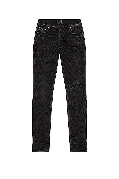 Amiri Playboy Laser Jean In Black In Aged Black - 40% Off
